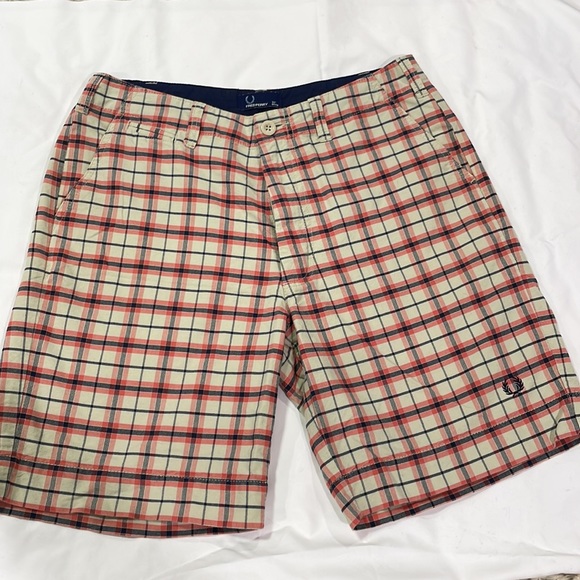 Fred Perry | Shorts | Fred Perry 9s Plaid Golf 5 Pocket Short Light Tan ...